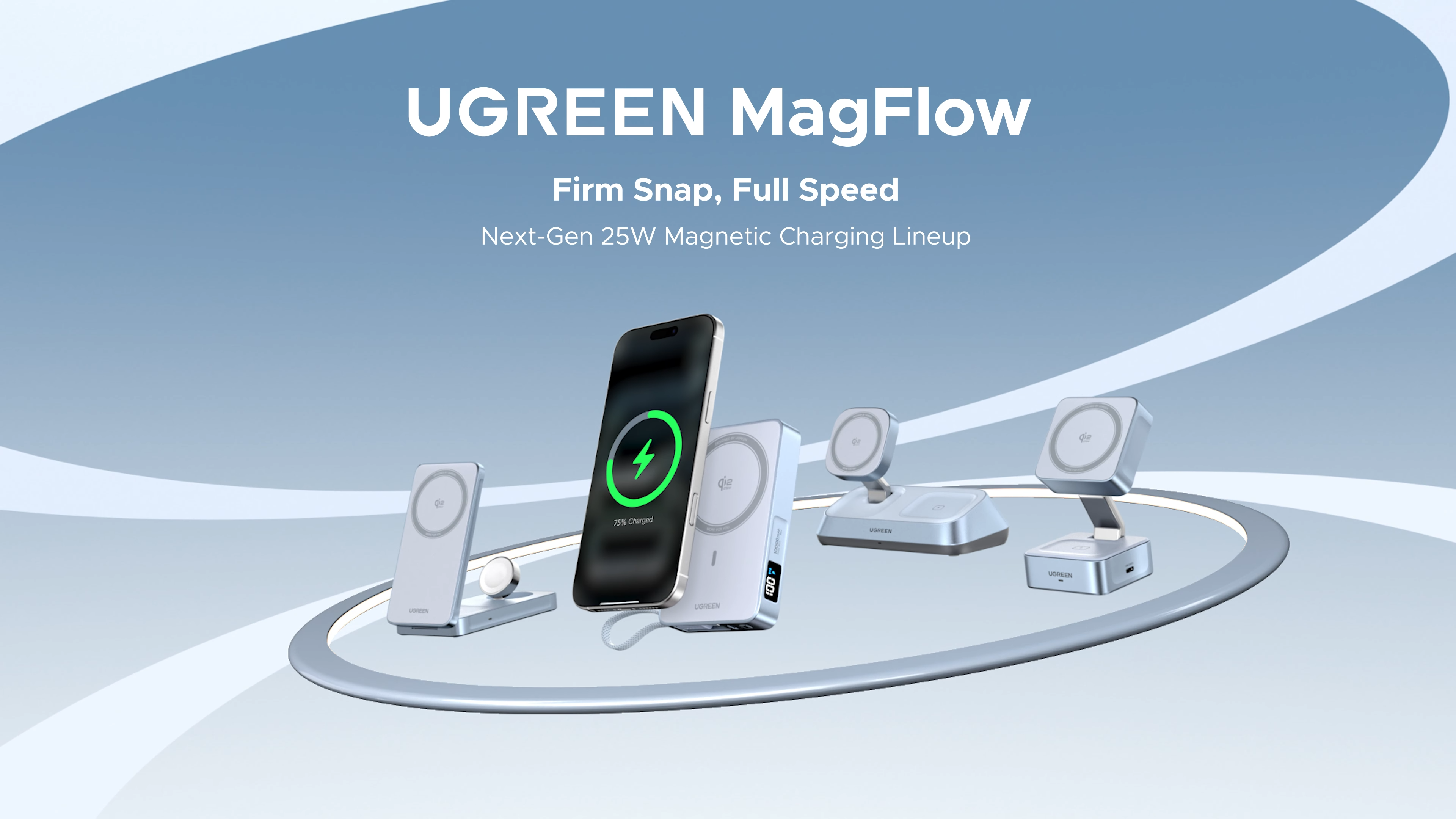 Đế sạc không dây Ugreen MagFlow: Chuẩn Qi2.2, tối đa 25W cho iPhone